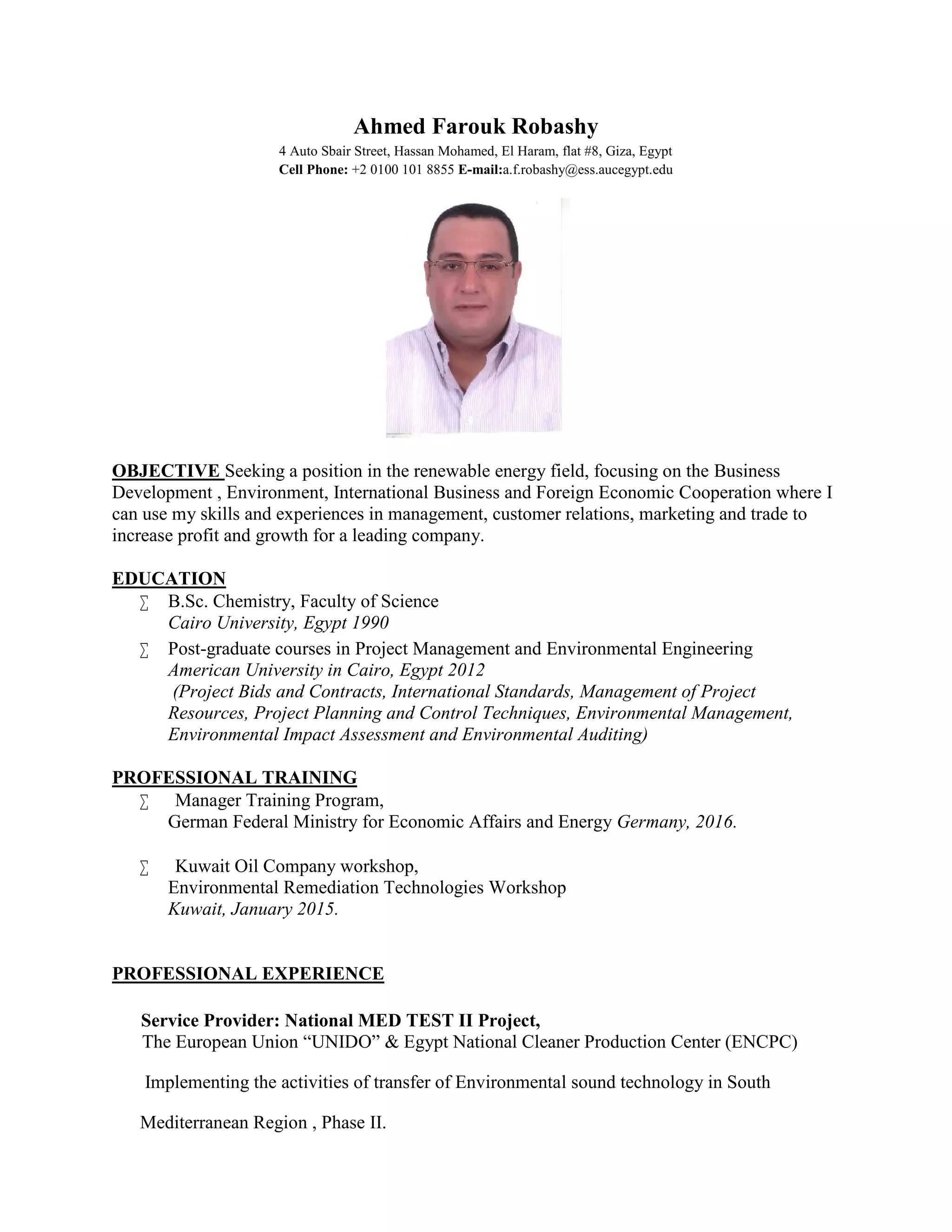 Ahmed Robashy Resume with Co. L | PDF