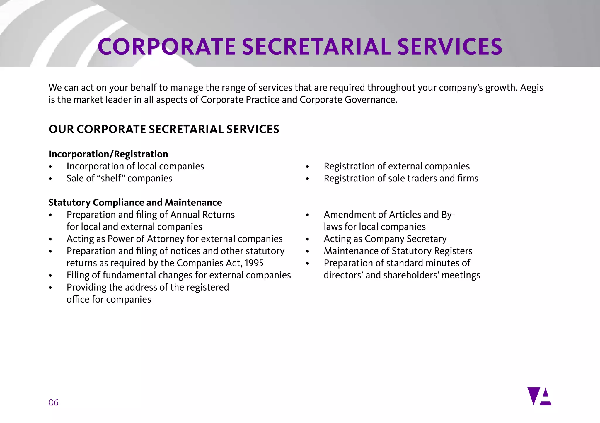 Aegis Services Brochure | PPT