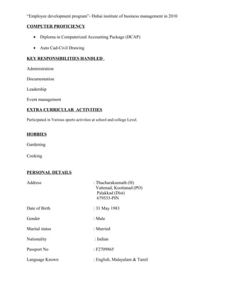 Resume - Shaji T S | DOC