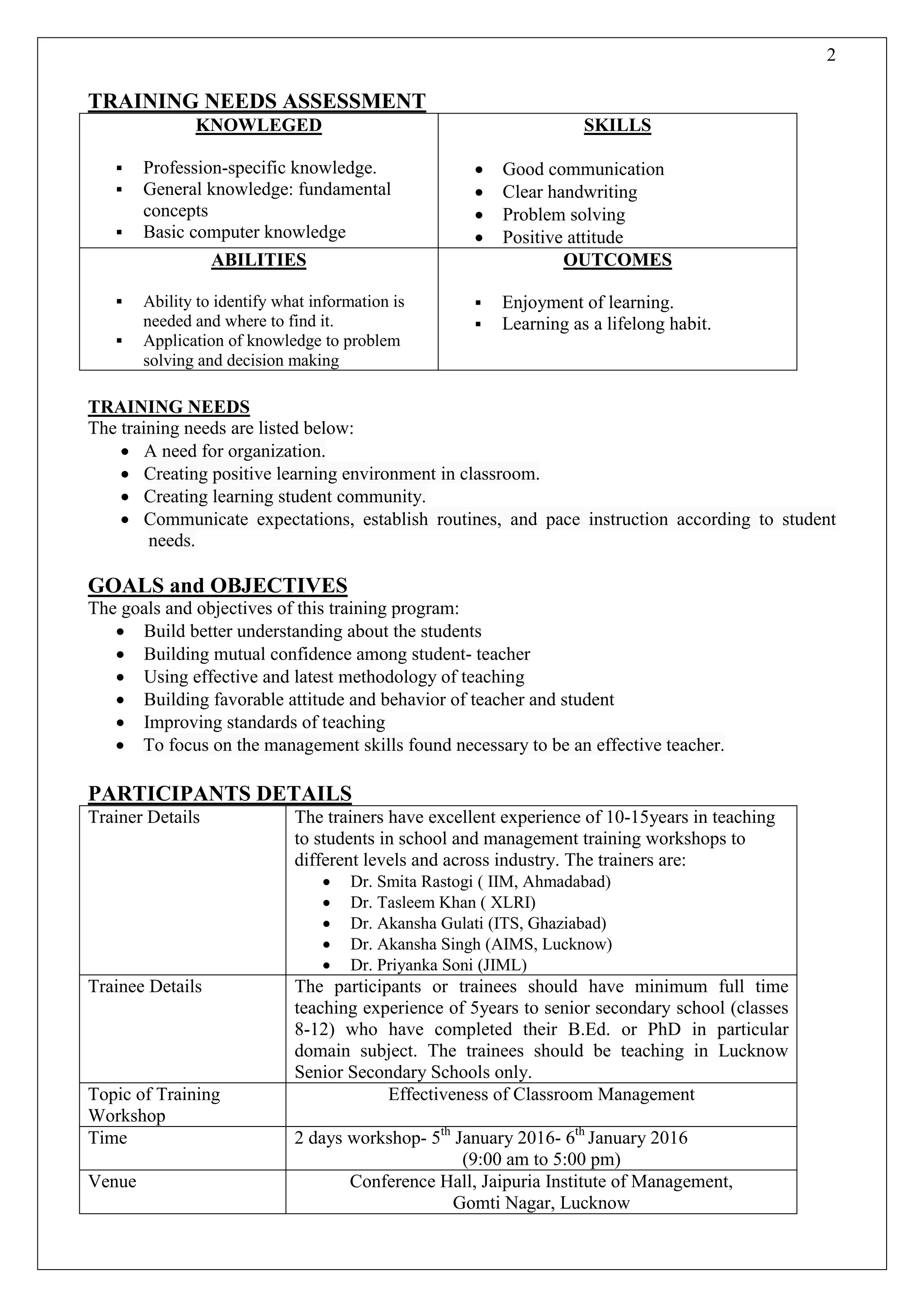 TRAINING FOR TEACHERS | PDF