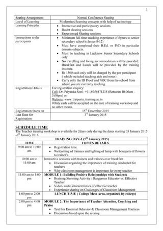 TRAINING FOR TEACHERS | PDF