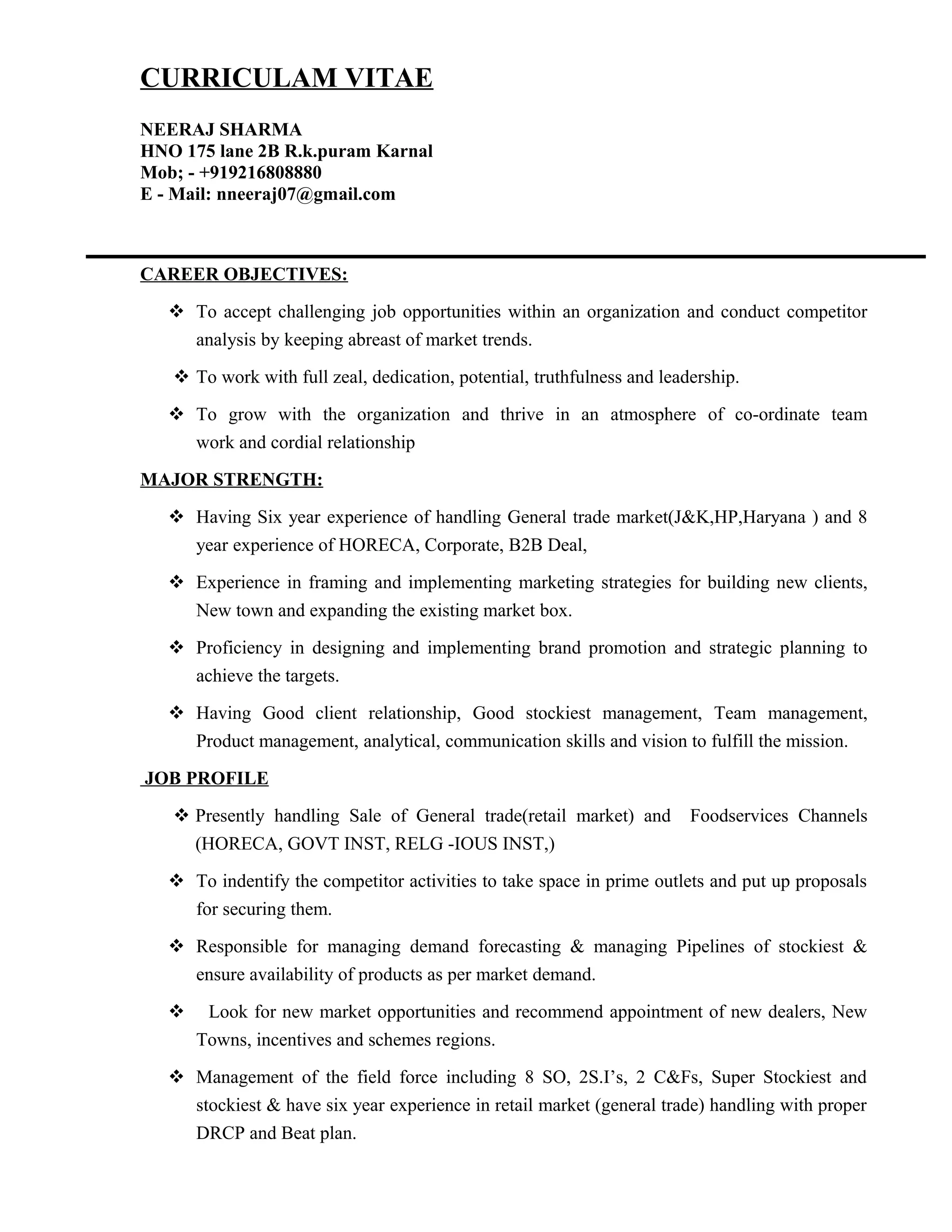 neeraj resume | DOC