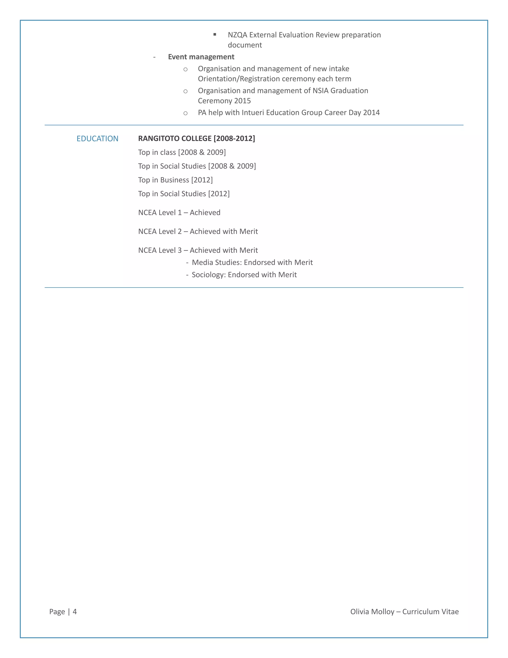 Olivia Molloy - CV | PDF