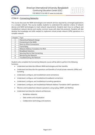 CCNA-Routing-and-Switching-Course-Outline | PDF | Computer Networking | Computing
