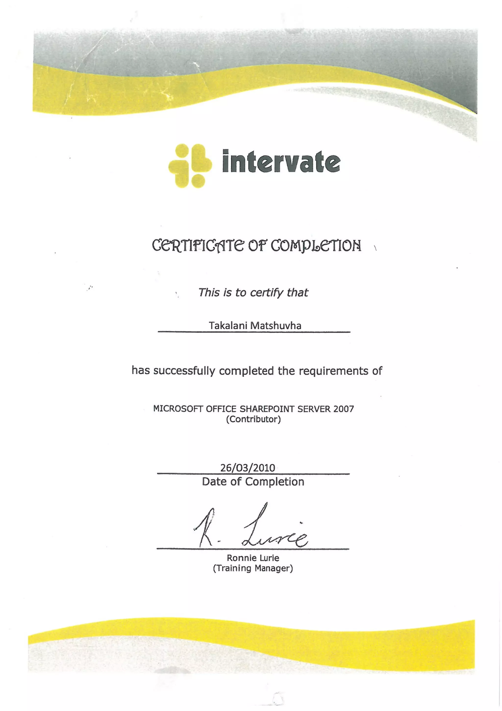 Sharepoint Server 2007 Certificate | PDF