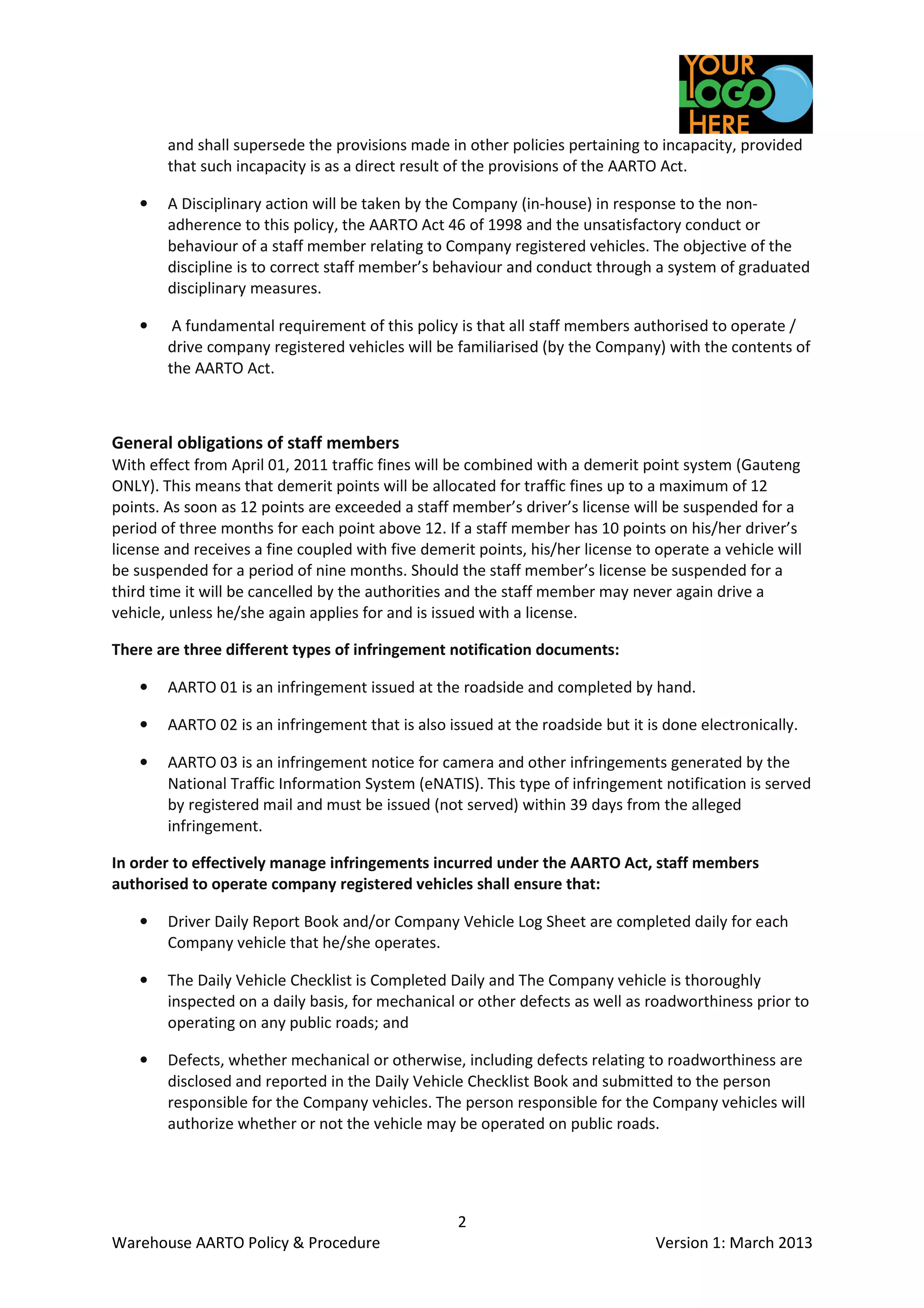 AARTO Policy & Procedure | PDF