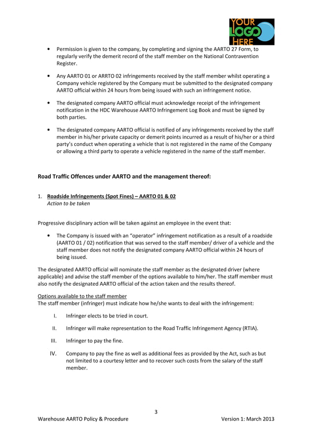 AARTO Policy & Procedure | PDF