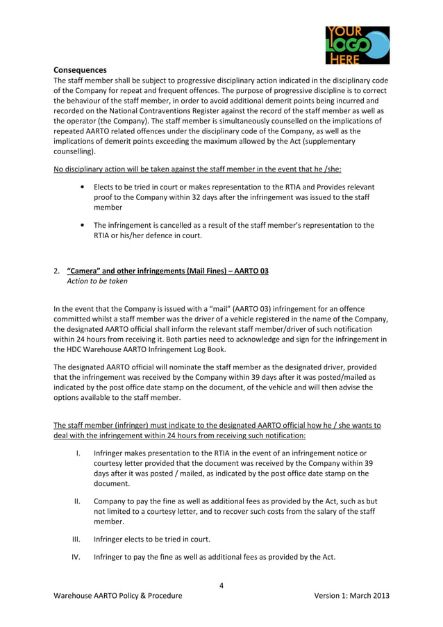 AARTO Policy & Procedure | PDF