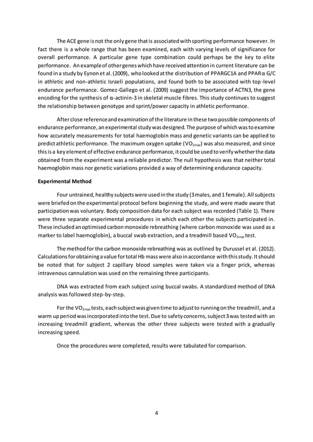 Iain Christie Elite Athlete Report | PDF