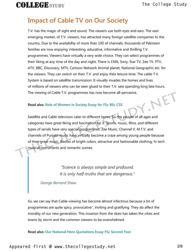 49 essay on cable and satellite television the college study | PDF ...