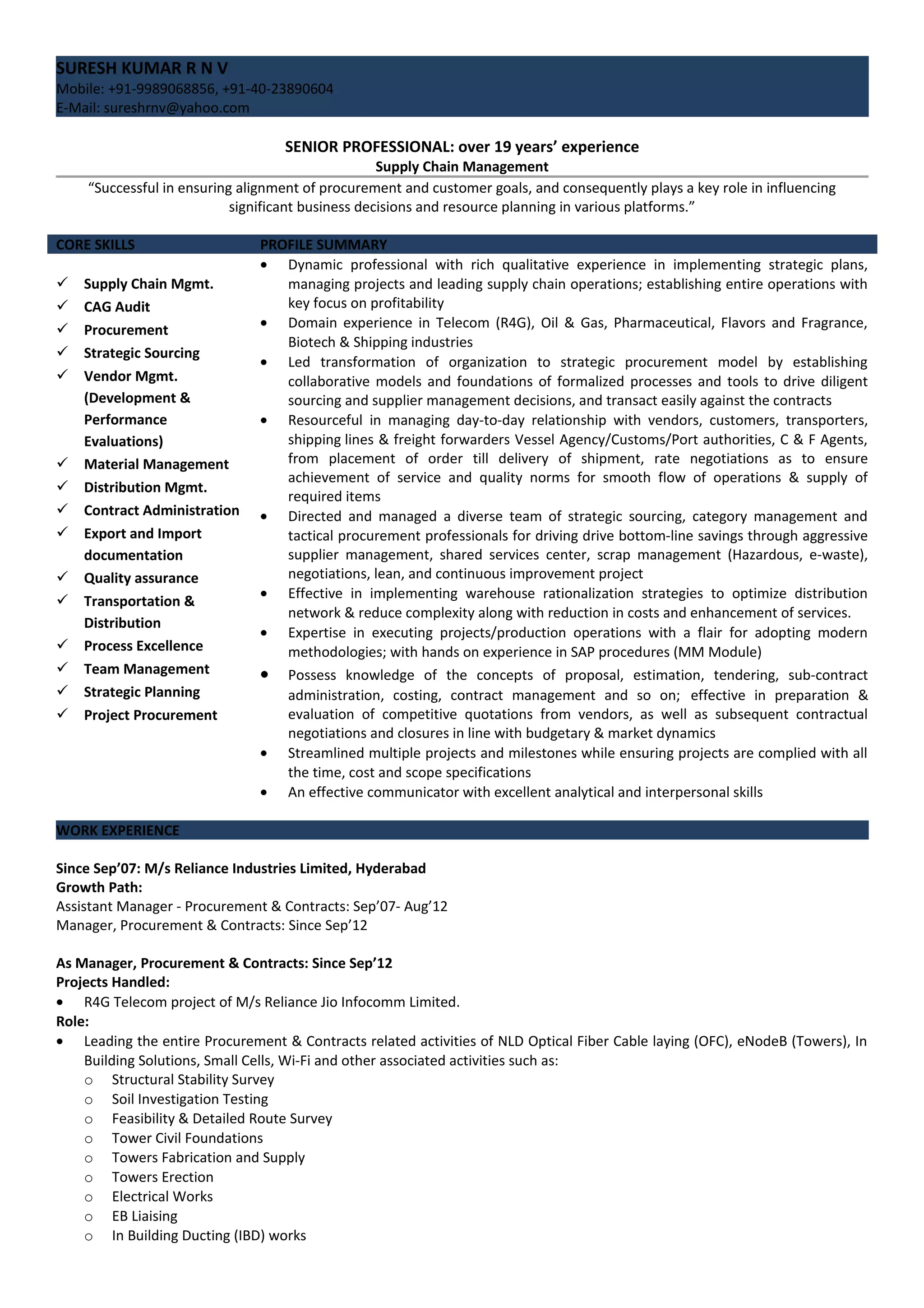 Resume_Suresh RNV | PDF