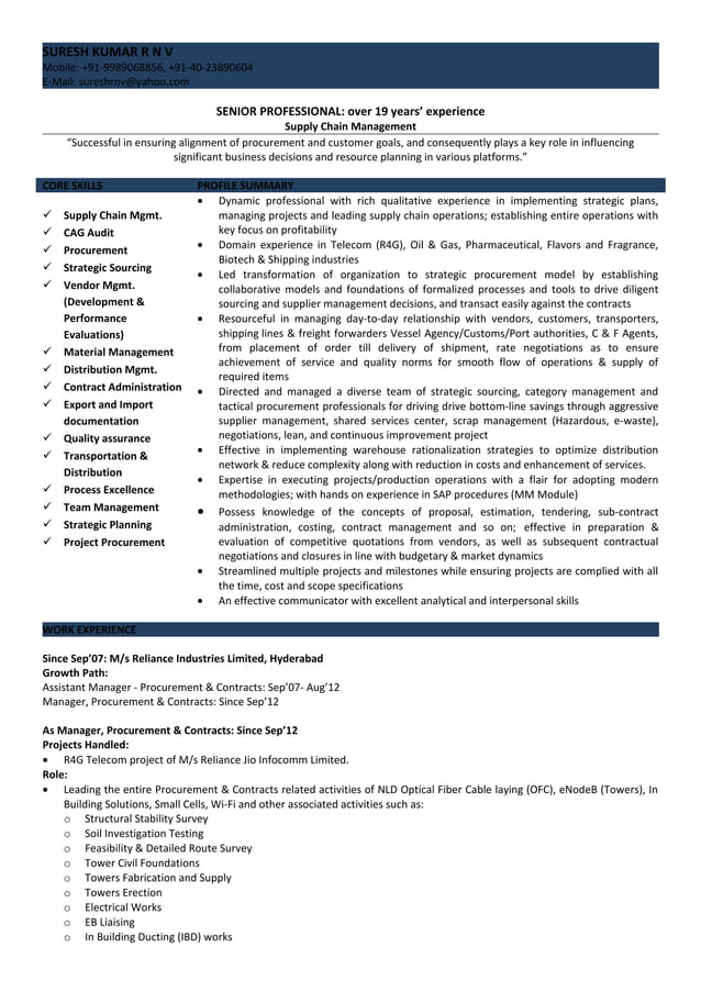 Resume_Suresh RNV | PDF