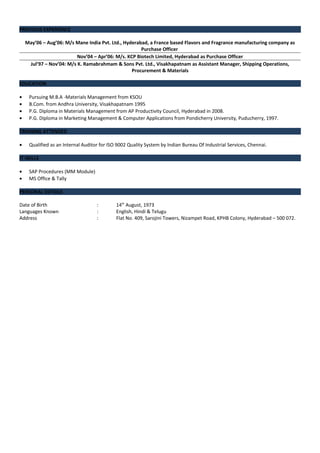 Resume_Suresh RNV | PDF