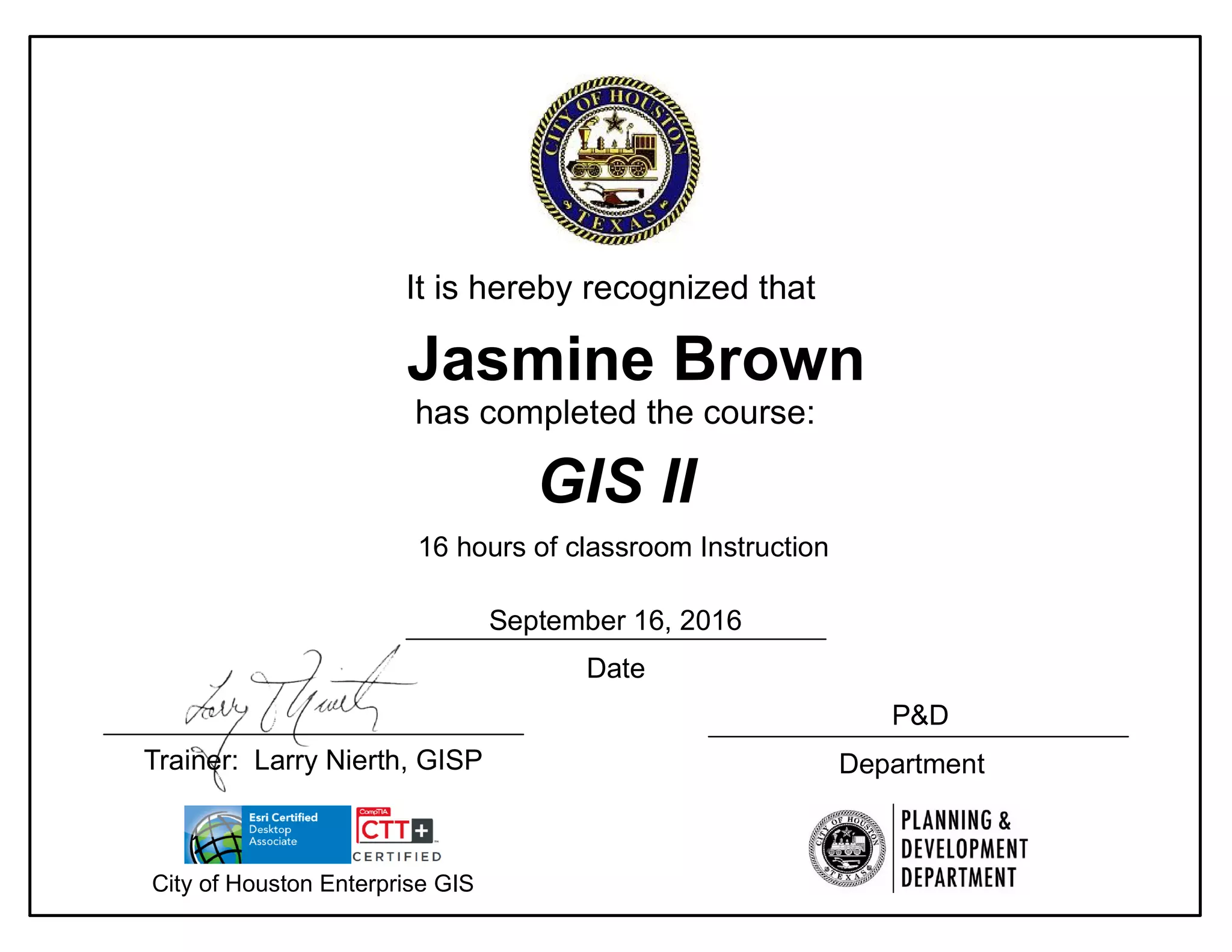 GIS II Completion Certificate | PDF