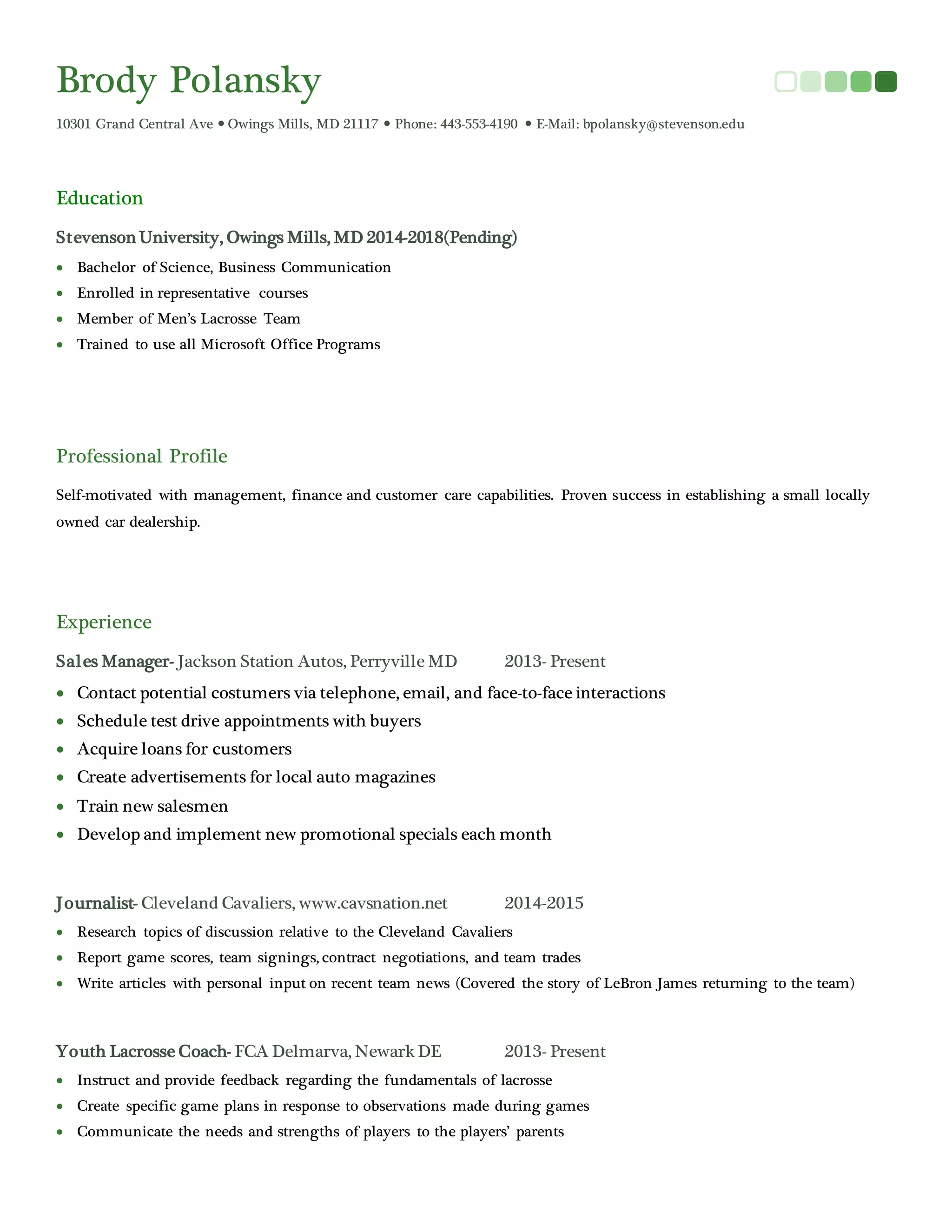 Resume brody | DOCX