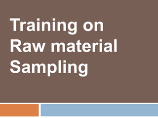Training on sampling | PPTX