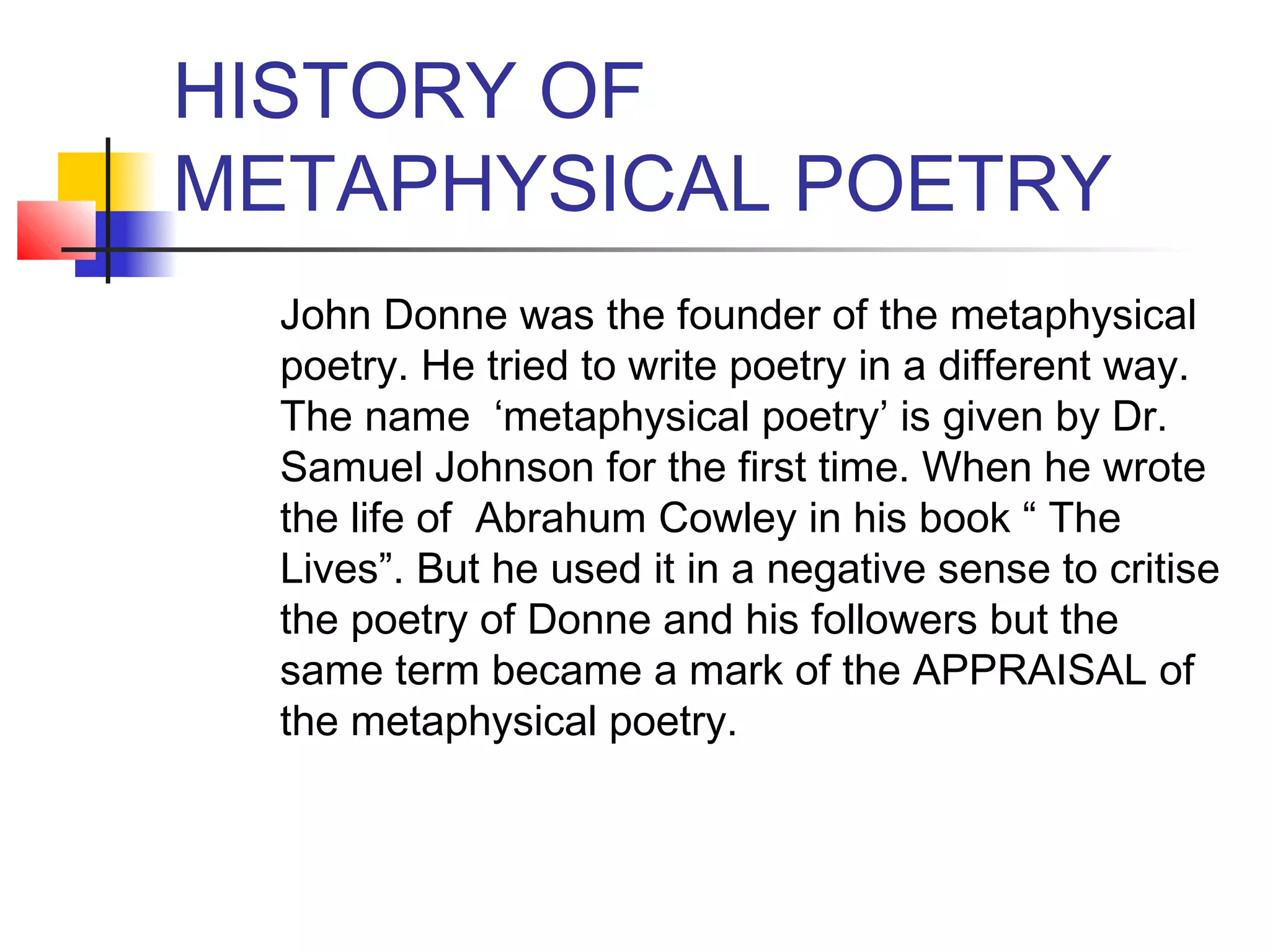 METAPHYSICAL POETRY | PPT