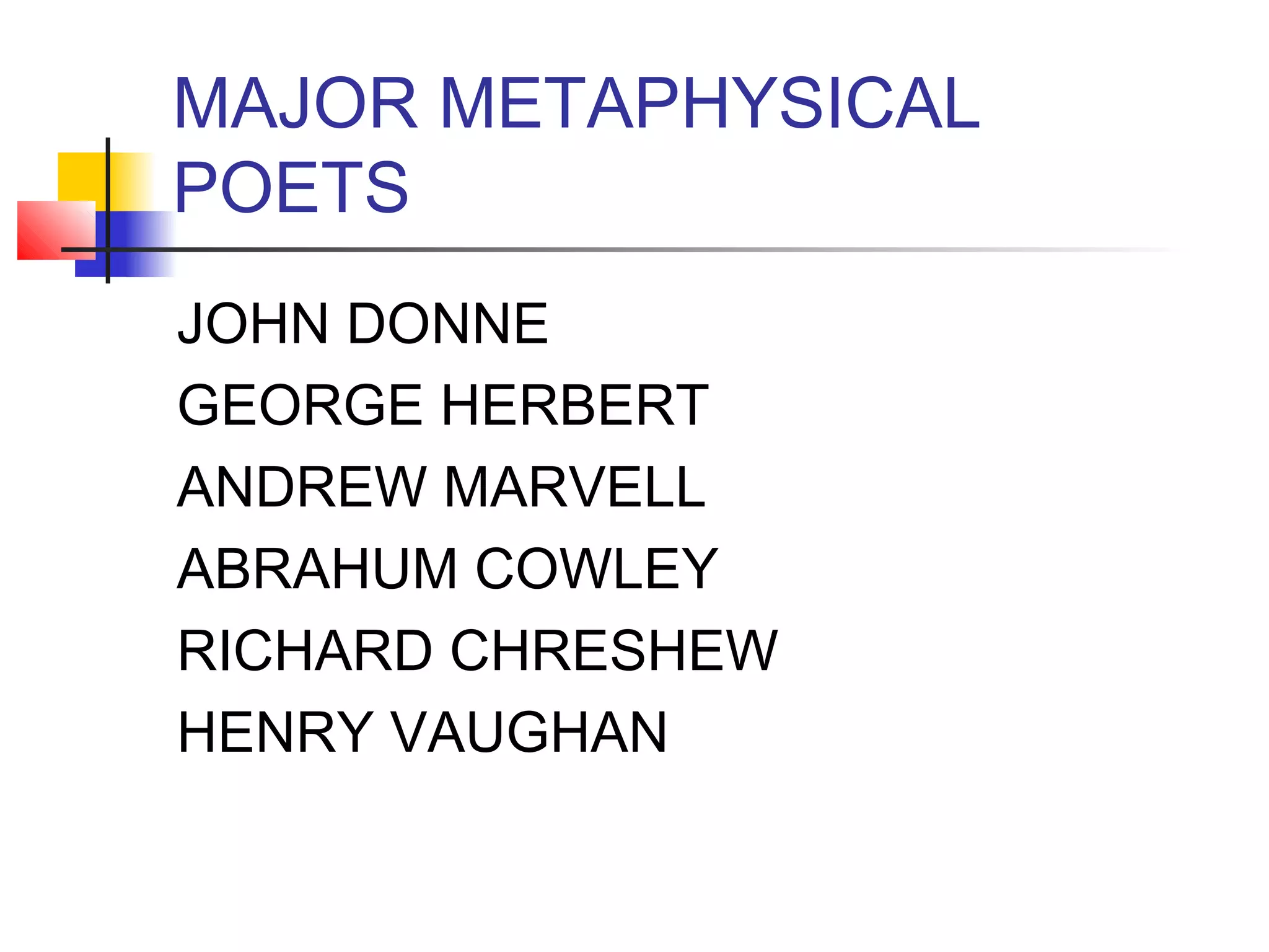 METAPHYSICAL POETRY | PPT