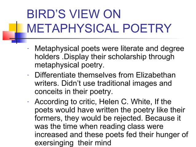 METAPHYSICAL POETRY | PPT