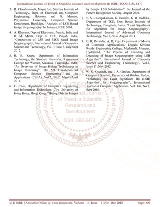 LSB Based Image Steganography for Information Security System | PDF