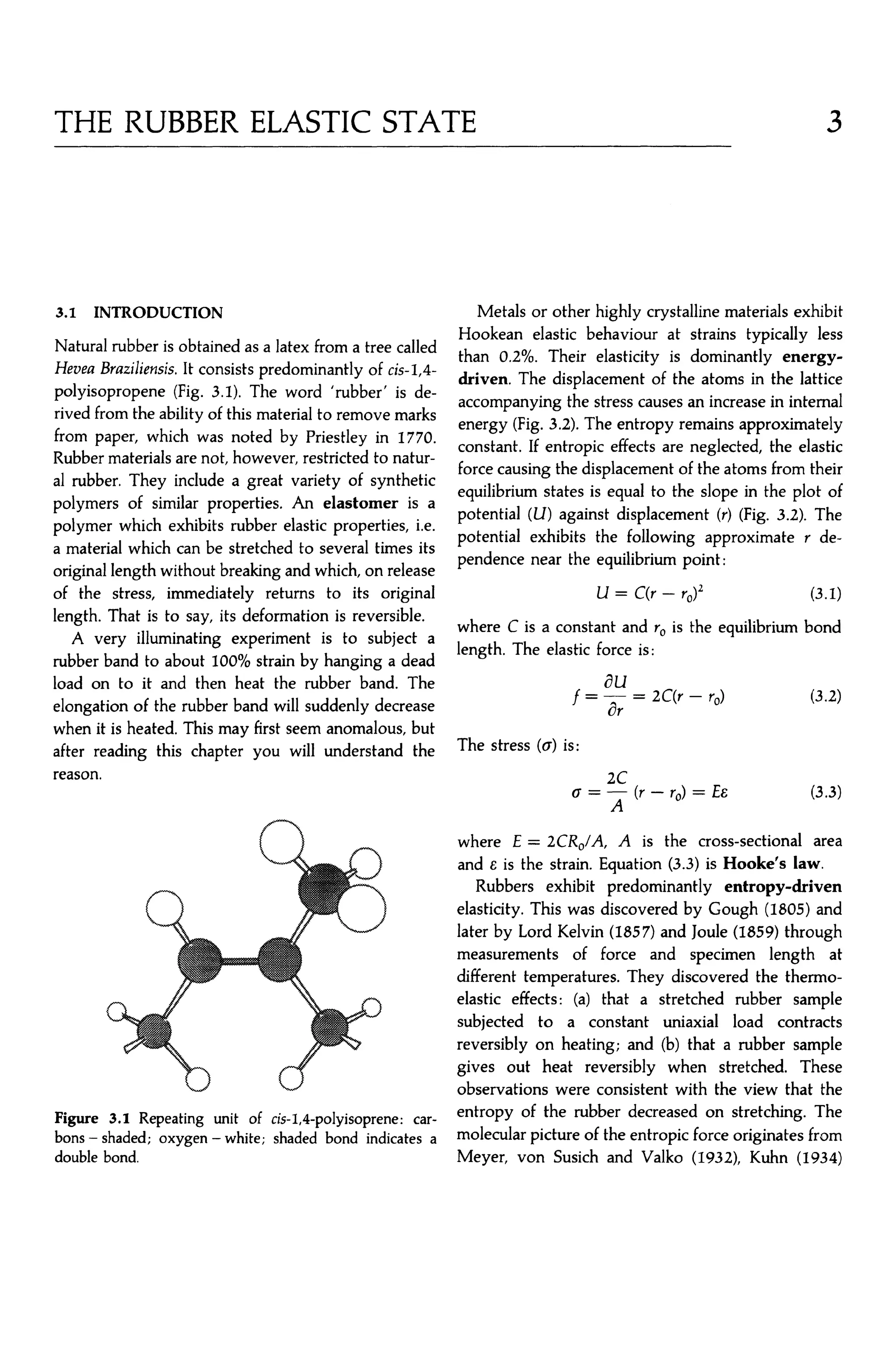 the rubber elastic state - polymer physics | PDF