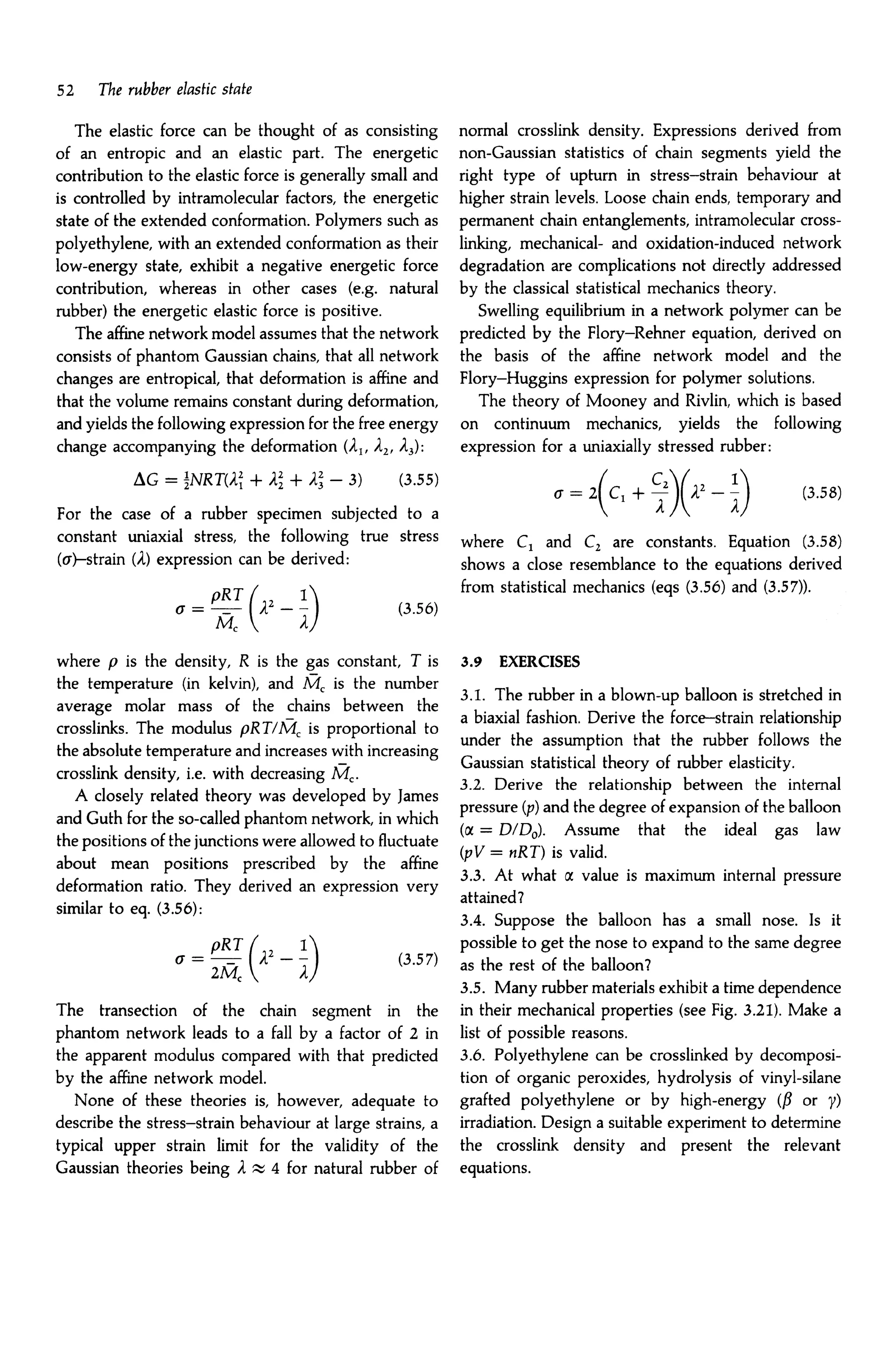 the rubber elastic state - polymer physics | PDF