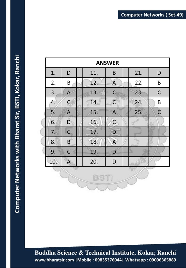 BSTI-BharatSir : Computer Network , Set-49 | PDF