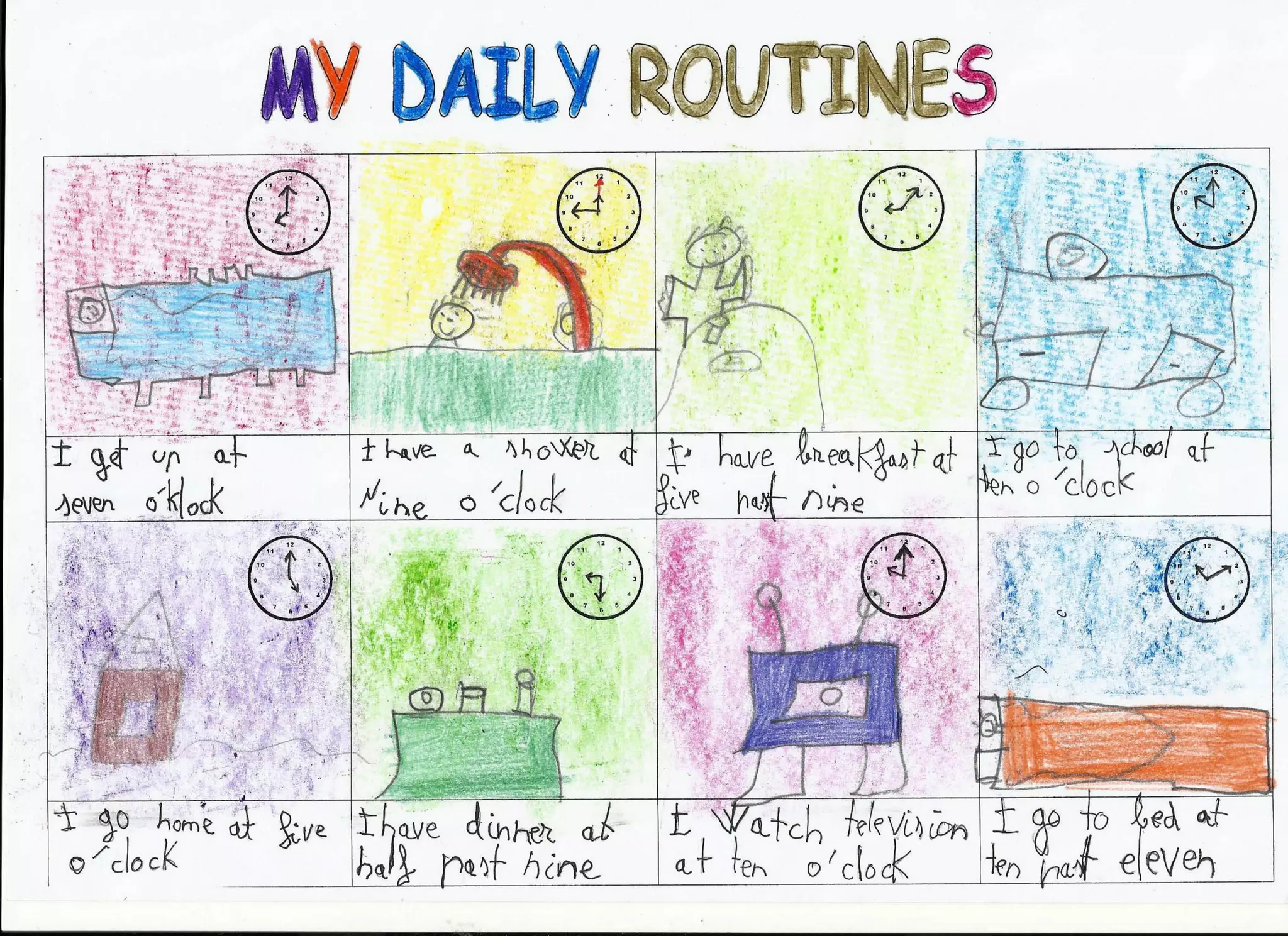 4º A My daily routines. La clase de Mery / Mery's classroom | PPT