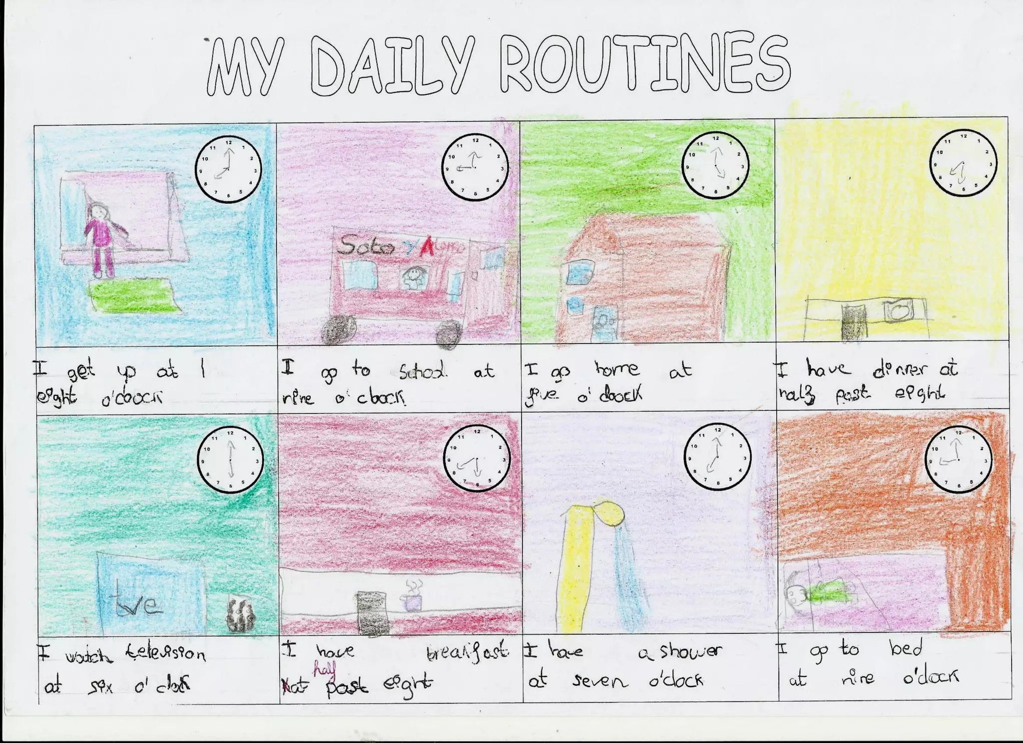 4º A My daily routines. La clase de Mery / Mery's classroom | PPT