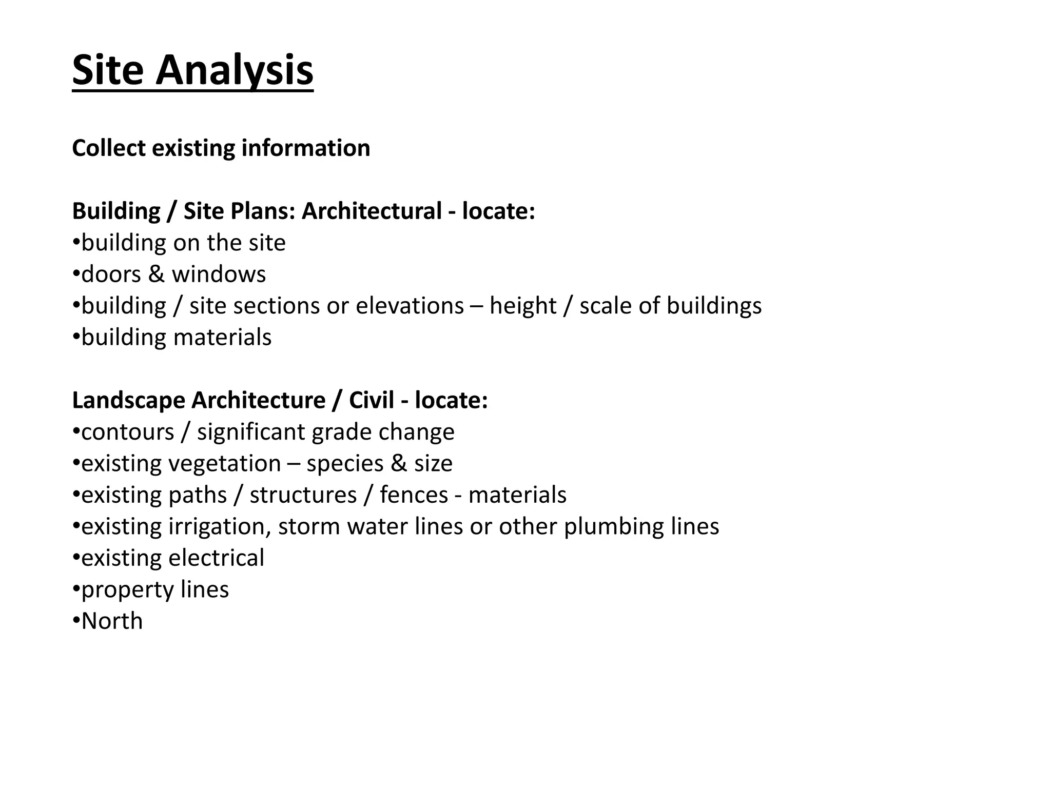 Site analysis parameters | PPTX