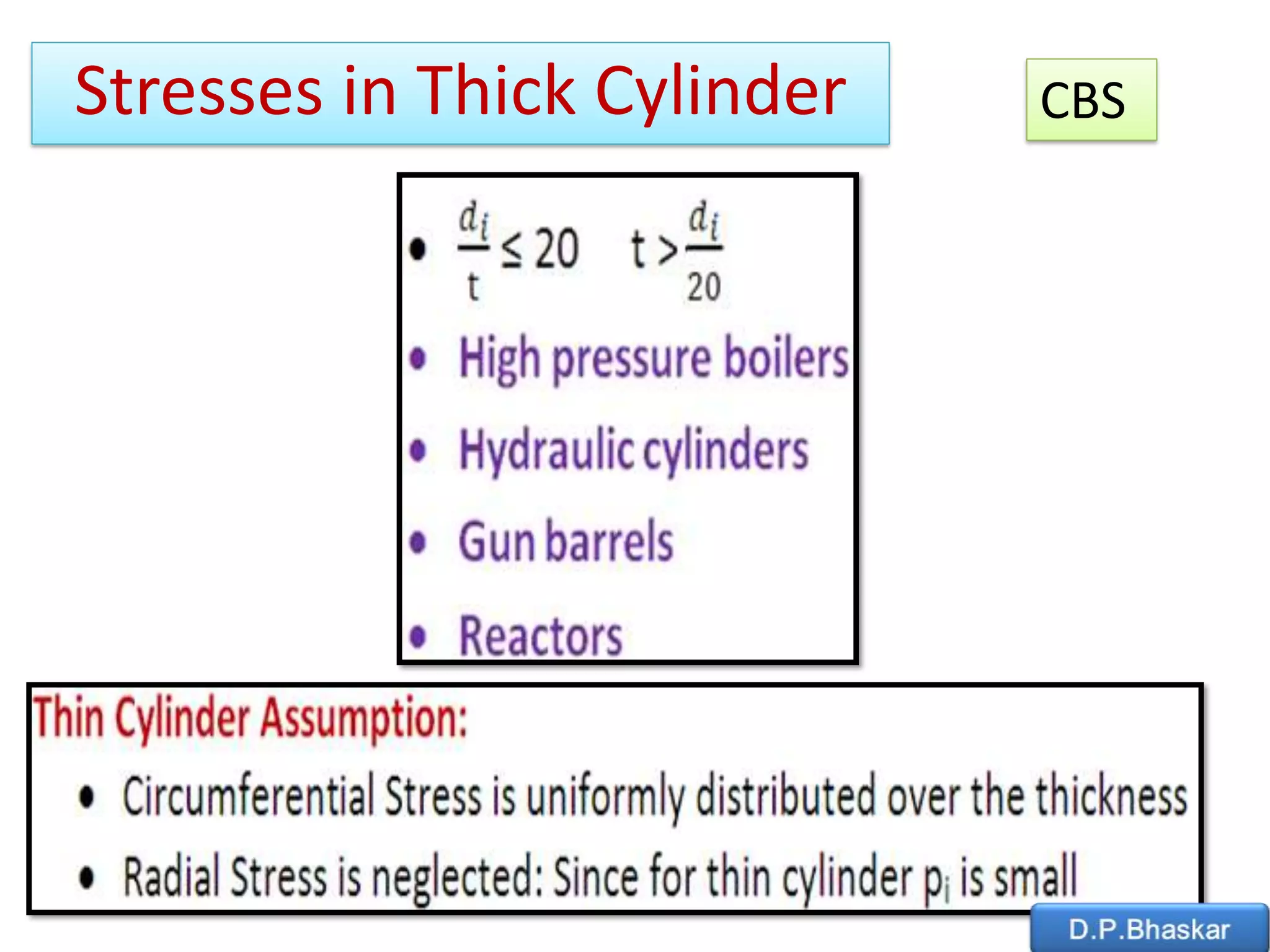 Thin and Thick Cylinders | PDF