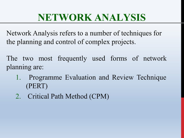 4 a. Project management - network analysis | PPT