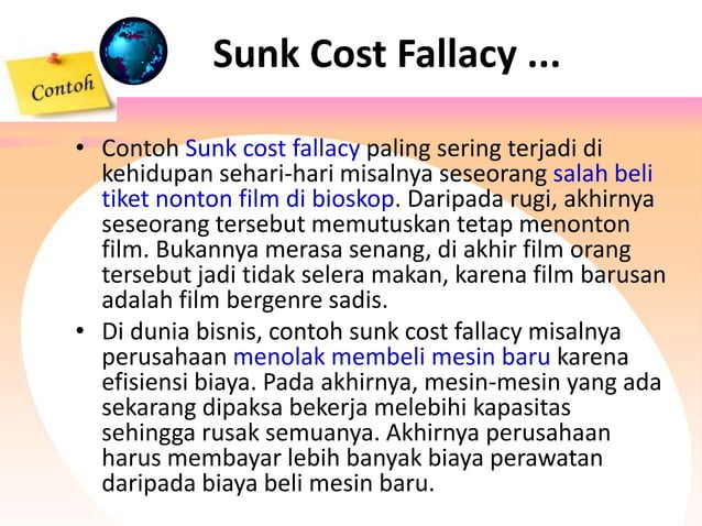 Sunk Costs vs Future Cost _Training "COST BENEFIT Analysis (CBA)". | PPT