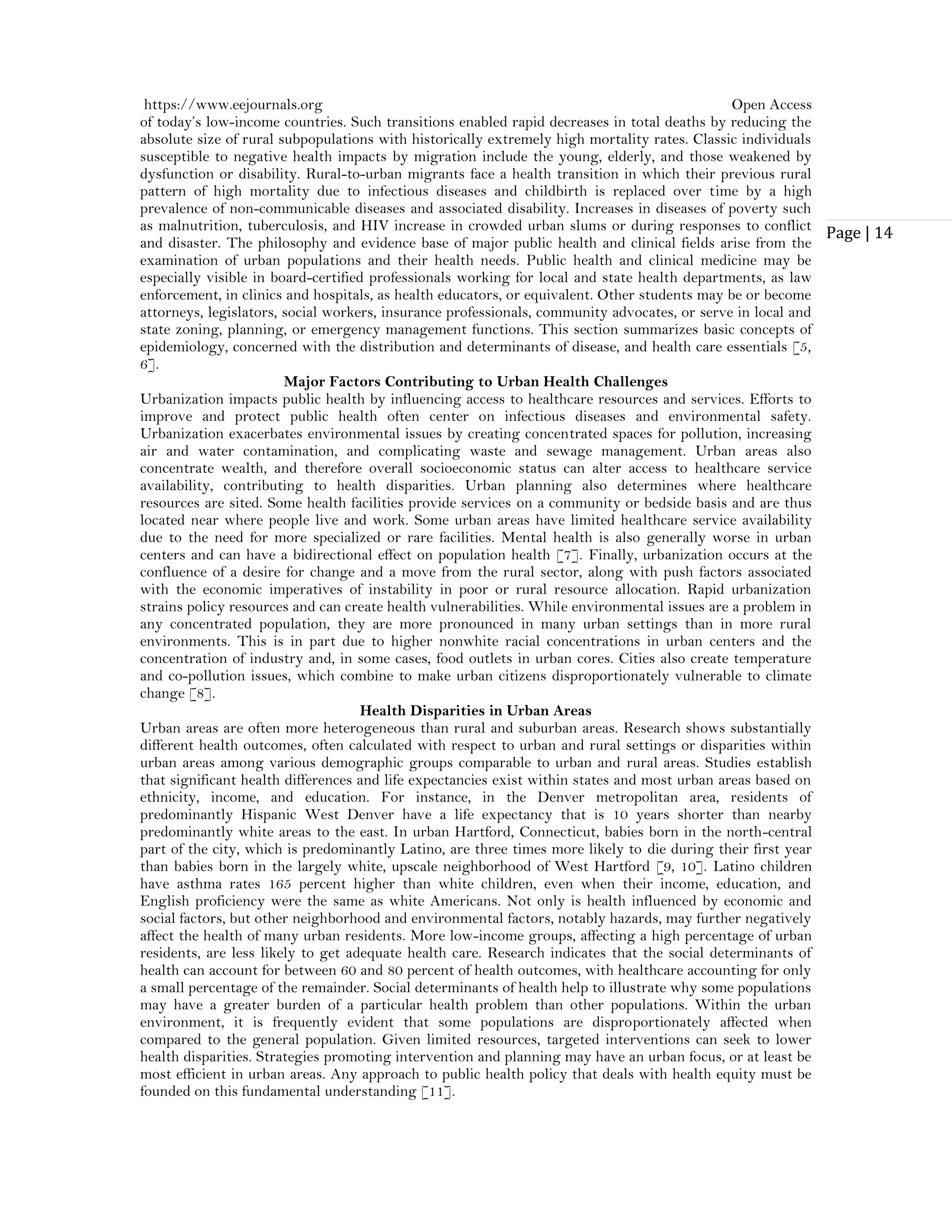 The Impact of Urbanization on Public Health (www.kiu.ac.ug) | PDF