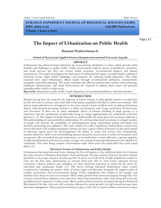 The Impact of Urbanization on Public Health (www.kiu.ac.ug) | PDF