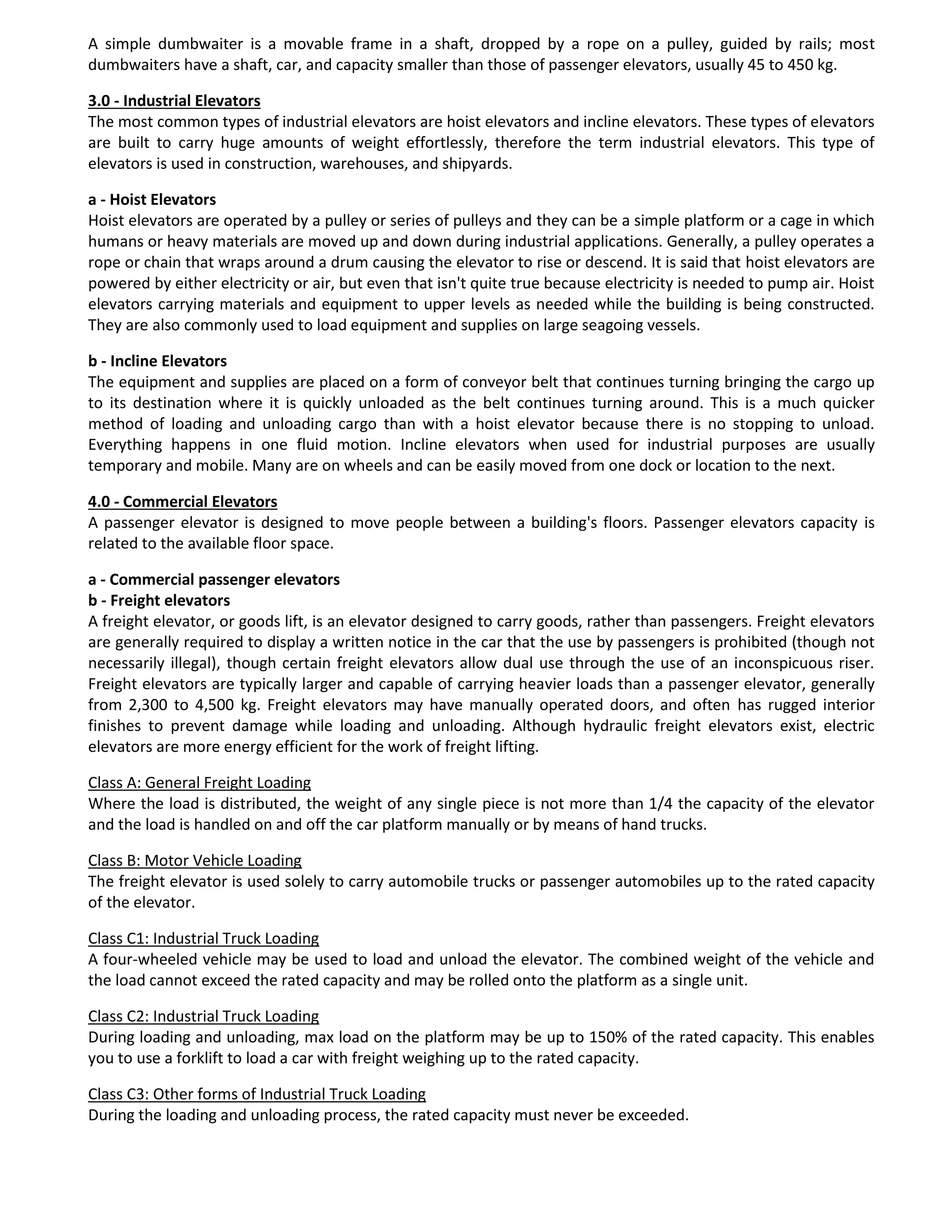 Elevators - Notes | DOCX