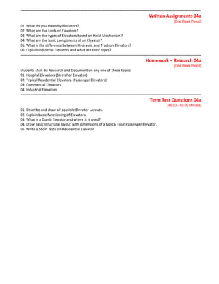 Elevators - Notes | DOCX