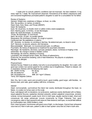 Physical diagnosis | DOCX | Brain and Nervous System Disorders ...