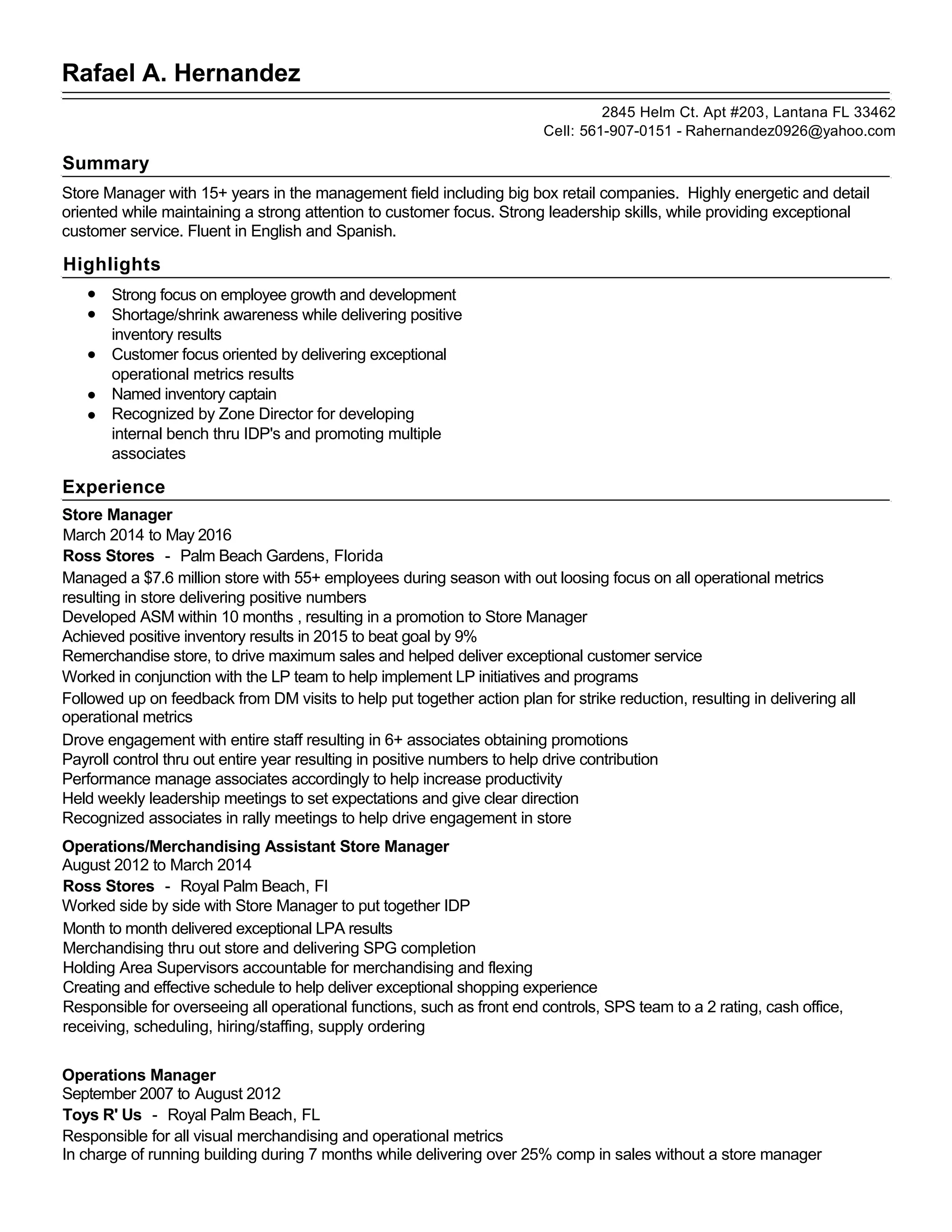 Rafael Hernandez Resume 5 | PDF