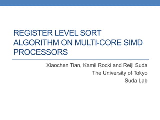 Register Sort Xeon Phi final | PPT