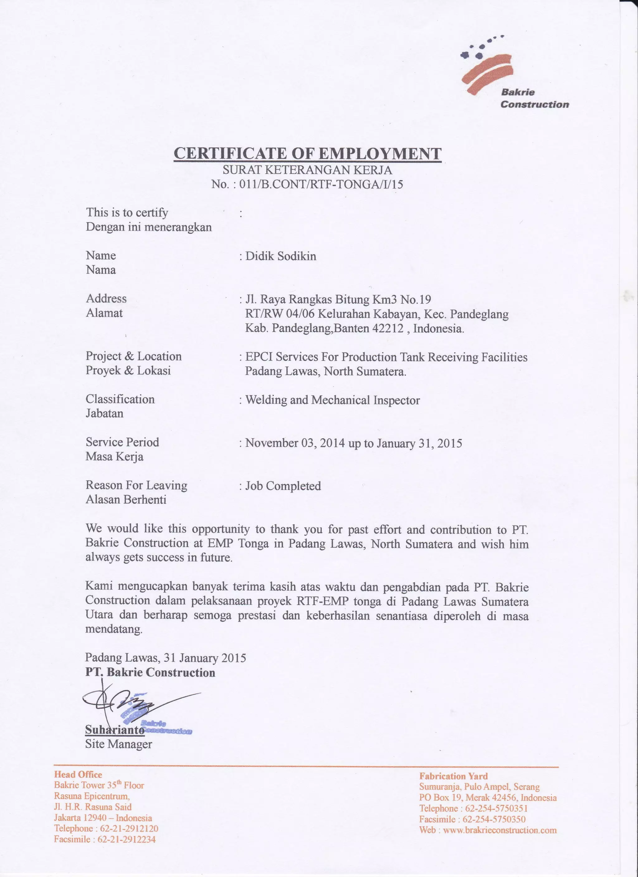 Cert. of Employment_ Bcons. | PDF