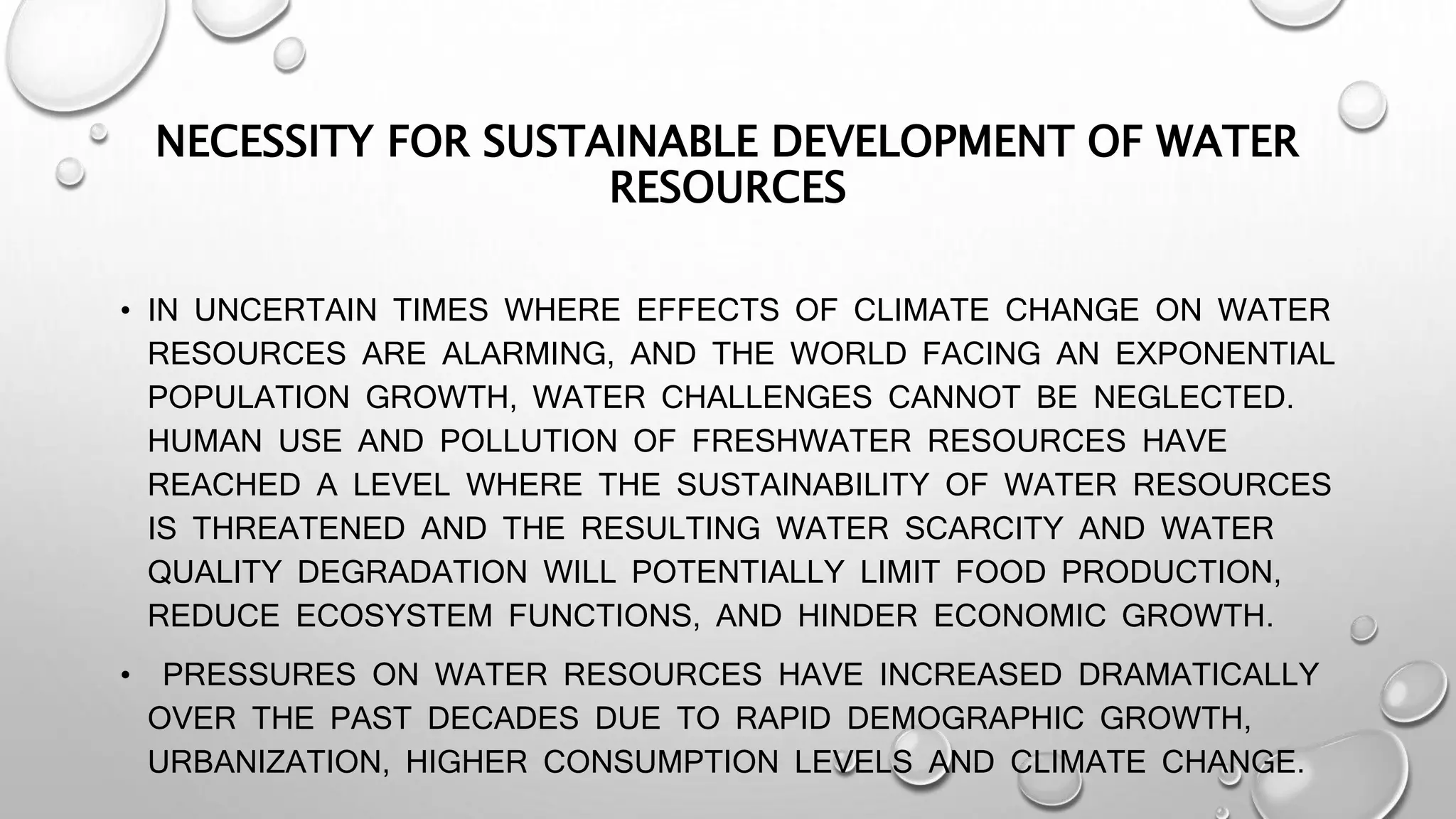 Water and sustainable development | PPTX