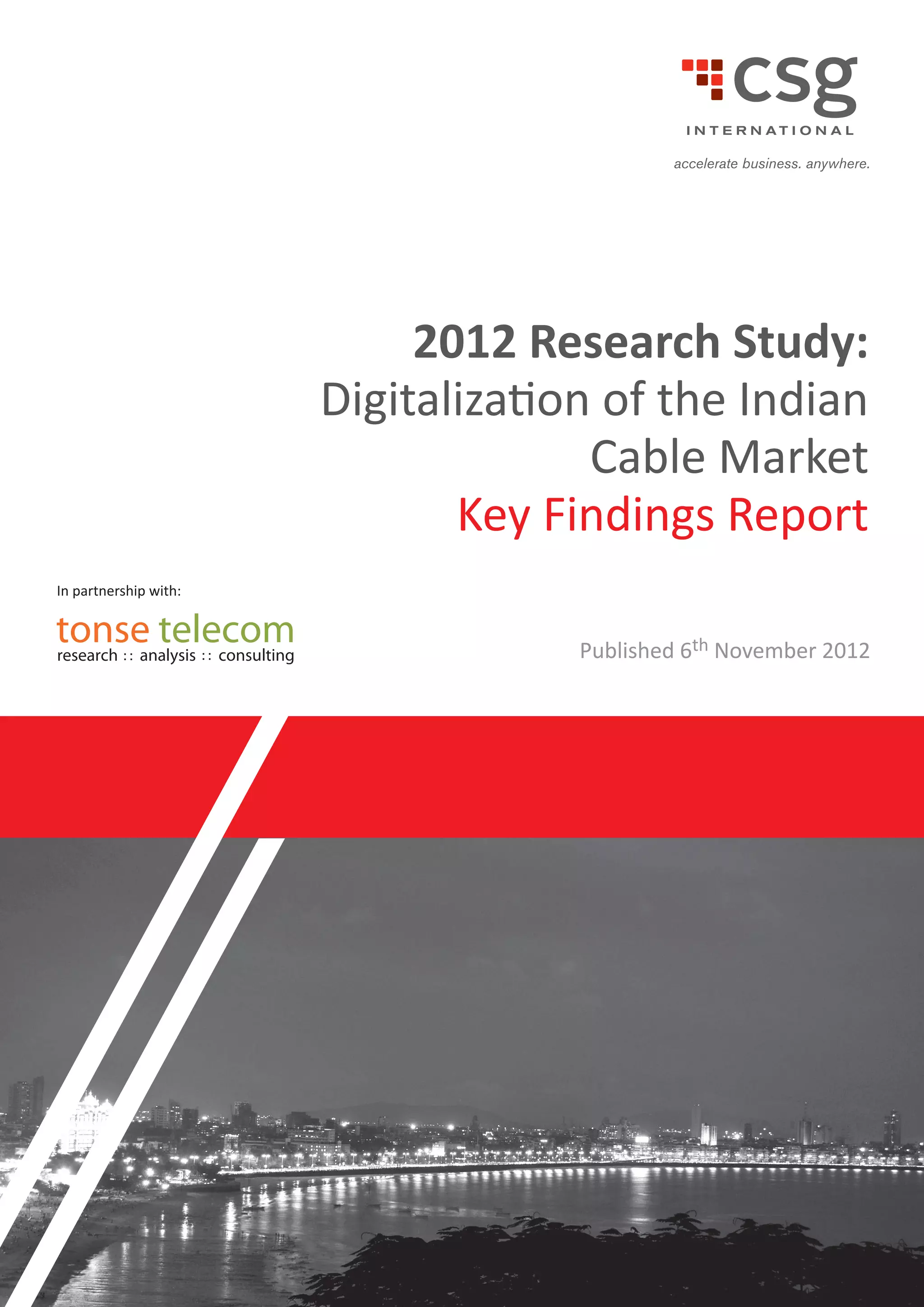 CSG International - India Cable Digitization - Key Findings Report | PDF