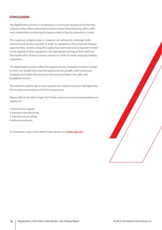 CSG International - India Cable Digitization - Key Findings Report | PDF