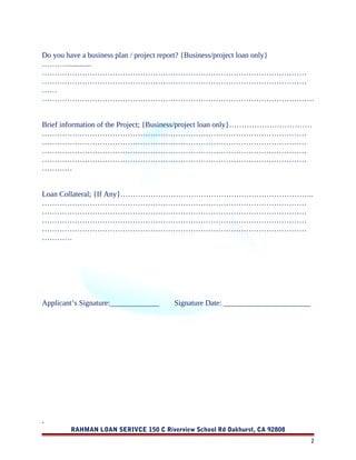 Loan Application form (1) | PDF