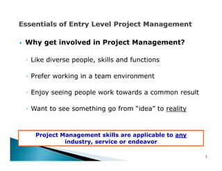 Essentials of Entry Level Project Management - Rev A | PDF | Business ...