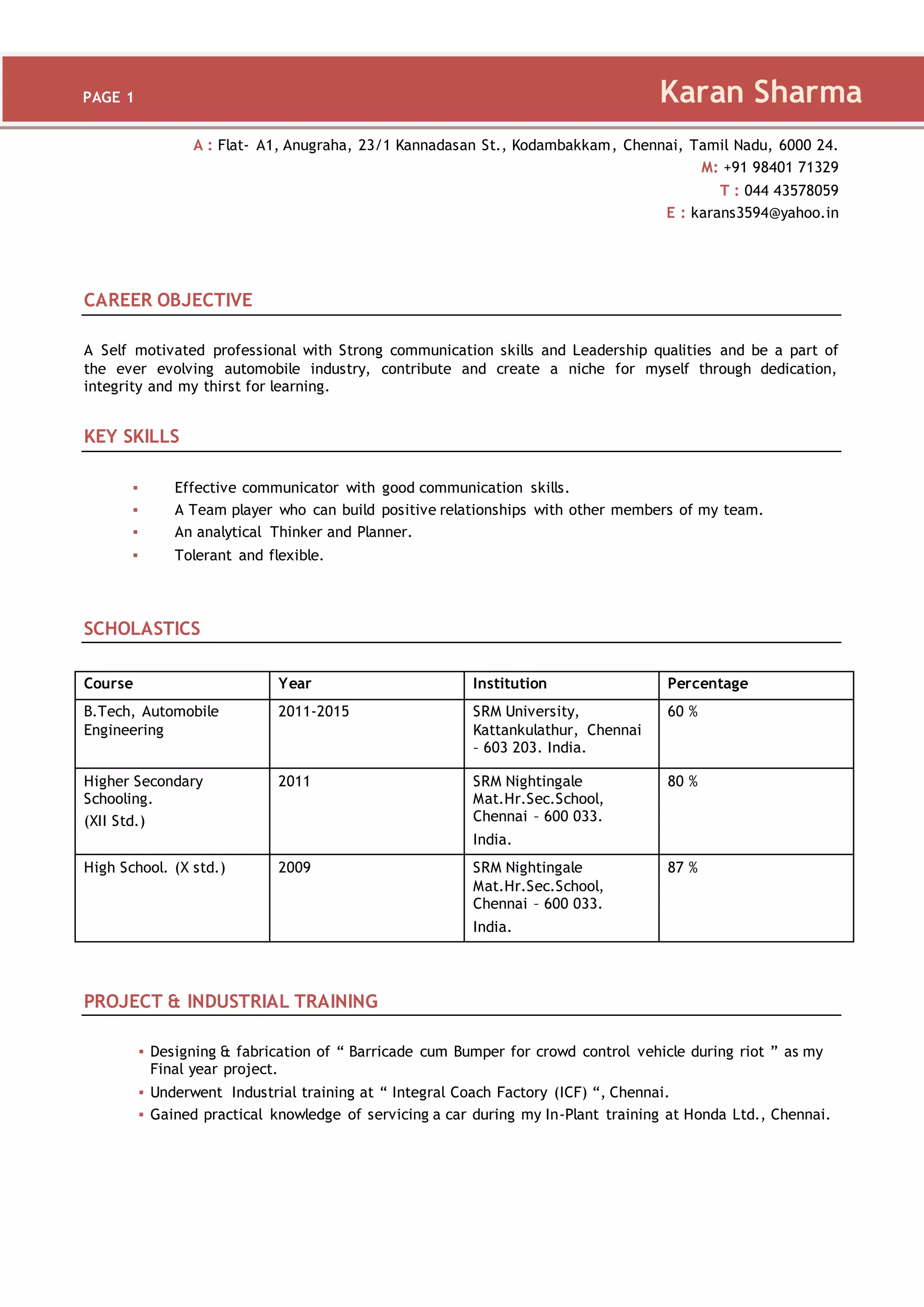Karan Sharma Resume | DOCX