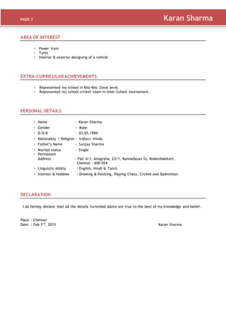 Karan Sharma Resume | DOCX