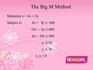 Simplex method Big M infeasible | PPT