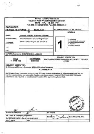 Aramco Approval | PDF